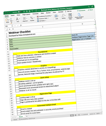 Free Webinar Planning Checklist | Simple Strat
